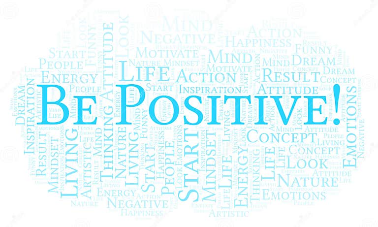 Be Positive! Word Cloud, Made with Text only. Stock Illustration ...
