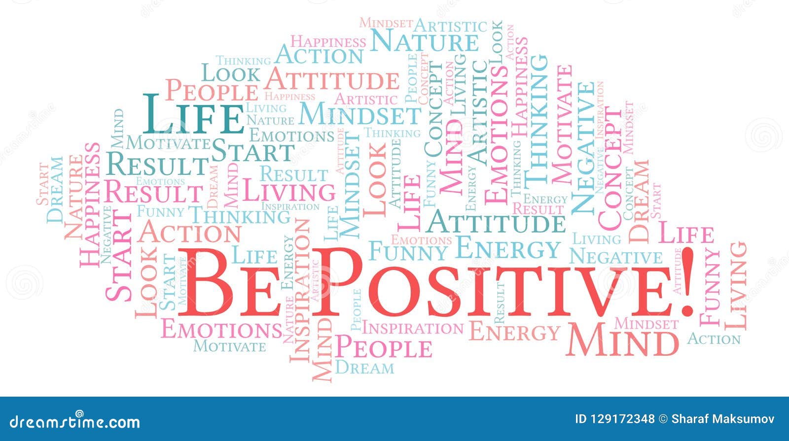 Be Positive! Word Cloud, Made with Text only. Stock Illustration ...