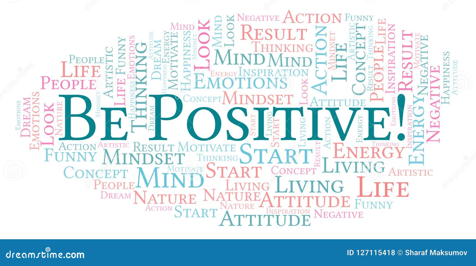 Be Positive! Word Cloud, Made with Text only. Stock Illustration ...