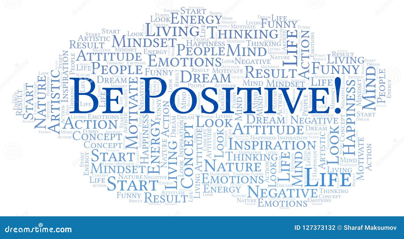 Be Positive! Word Cloud, Made with Text only. Stock Illustration ...