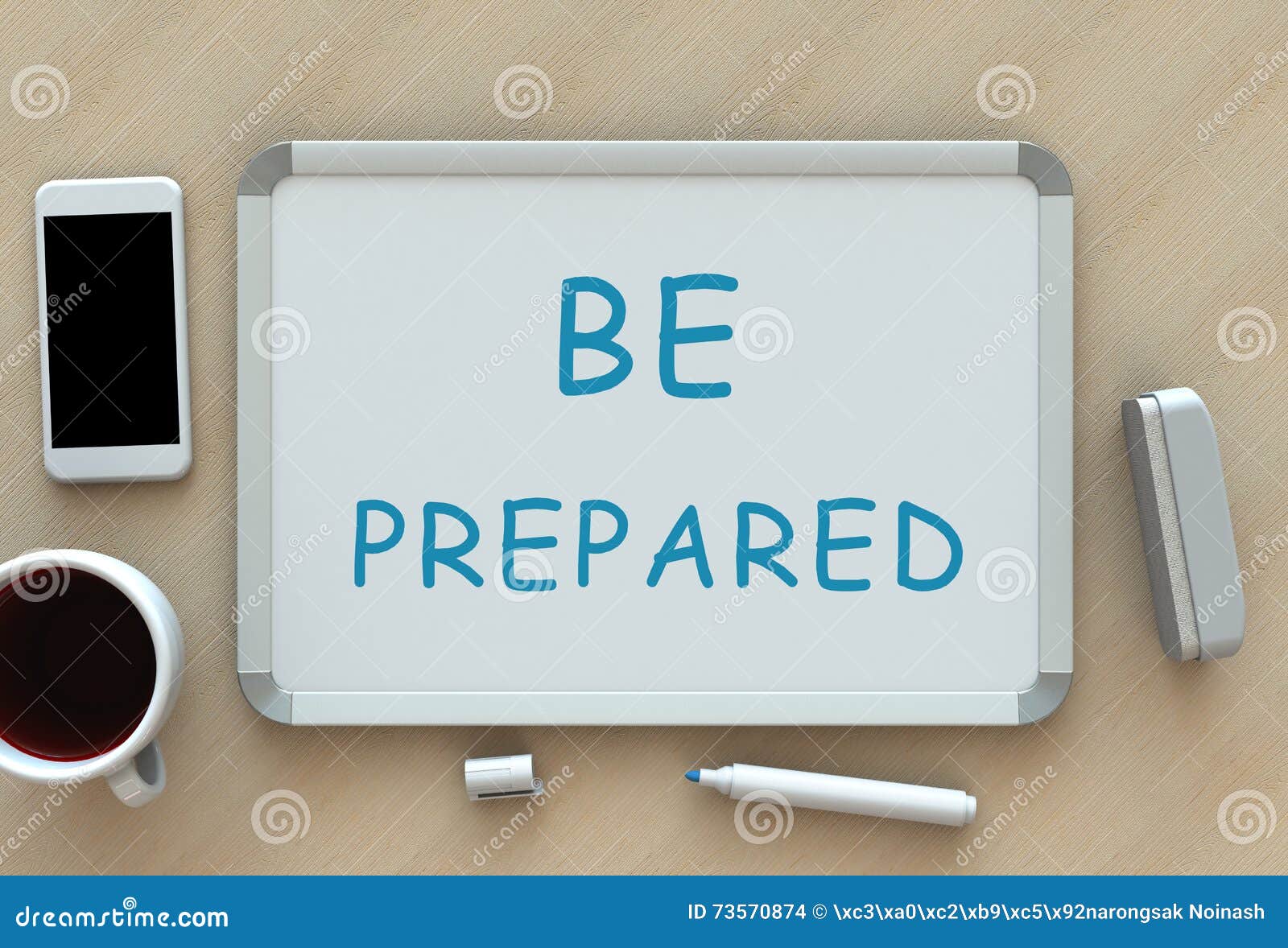 BE PREPARED, Message on Whiteboard Stock Illustration - Illustration of ...