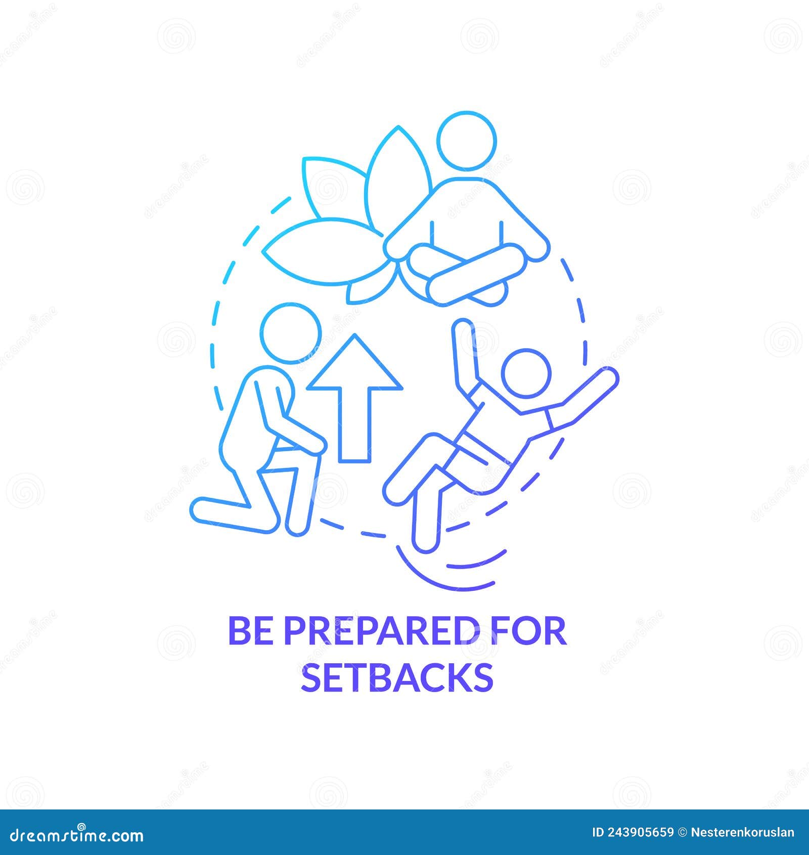 Be Prepared for Setbacks Blue Gradient Concept Icon Stock Vector ...