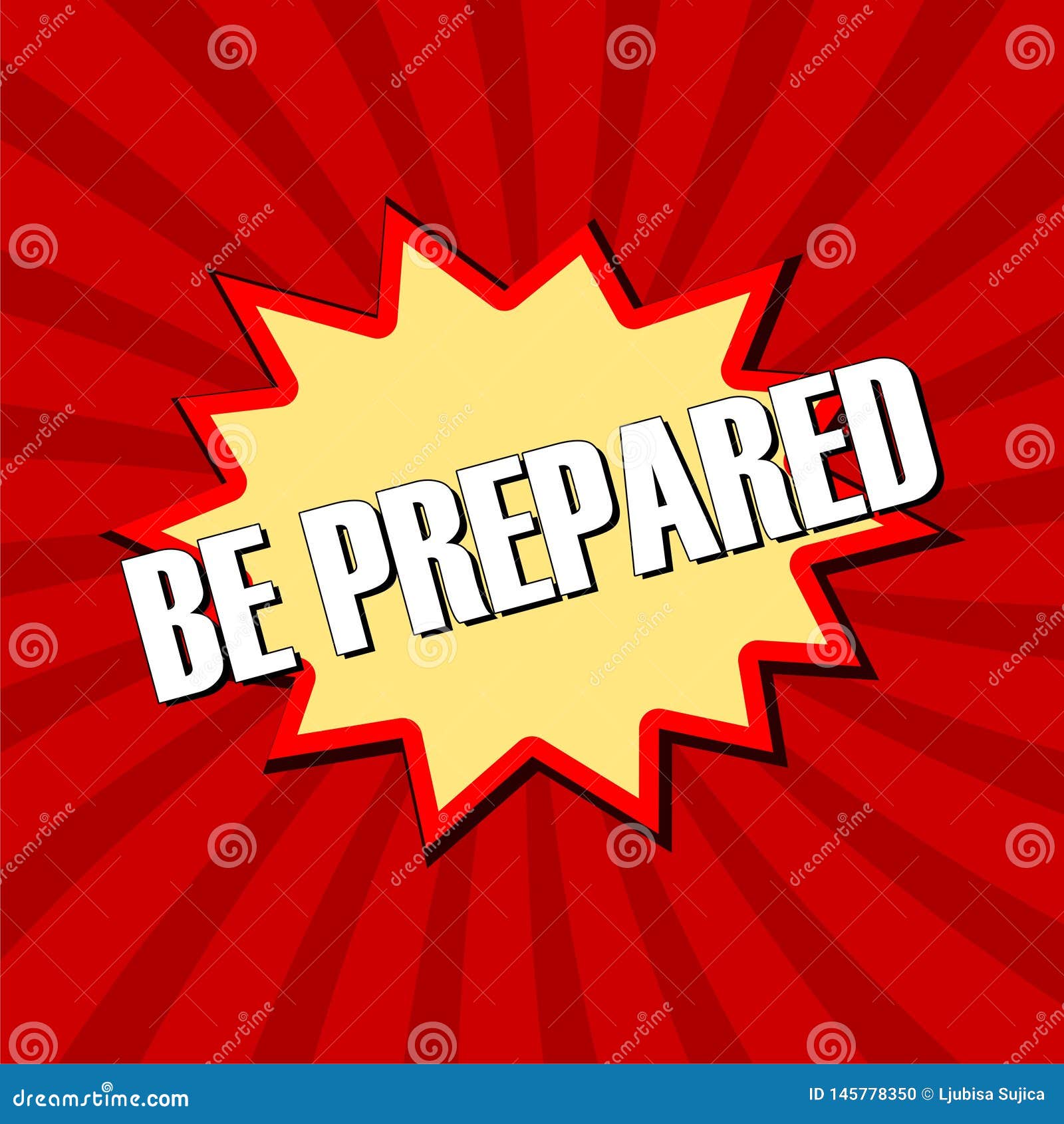 Be Prepared sign stock vector. Illustration of positivity - 145778350