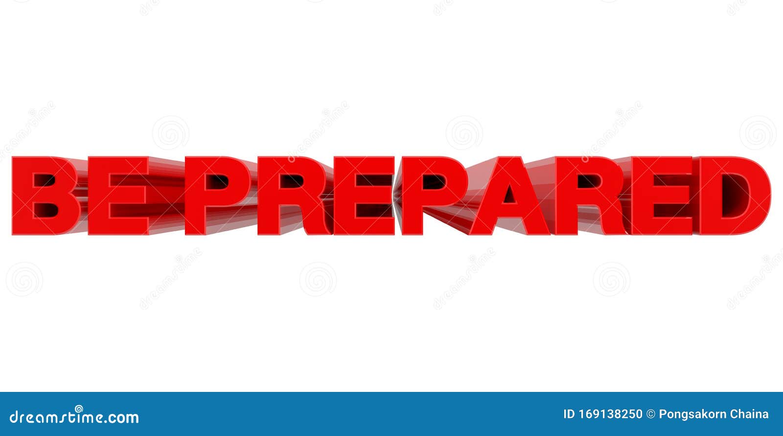 BE PREPARED Word on White Background 3d Rendering Stock Illustration ...