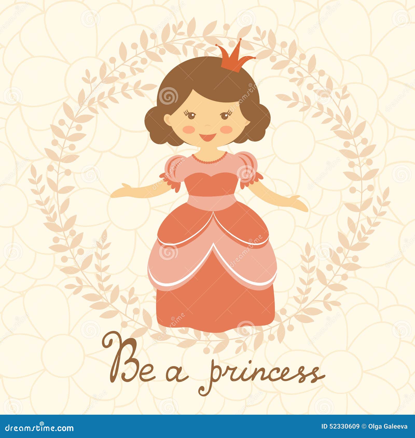 Be a princess card stock vector. Illustration of elegance - 52330609