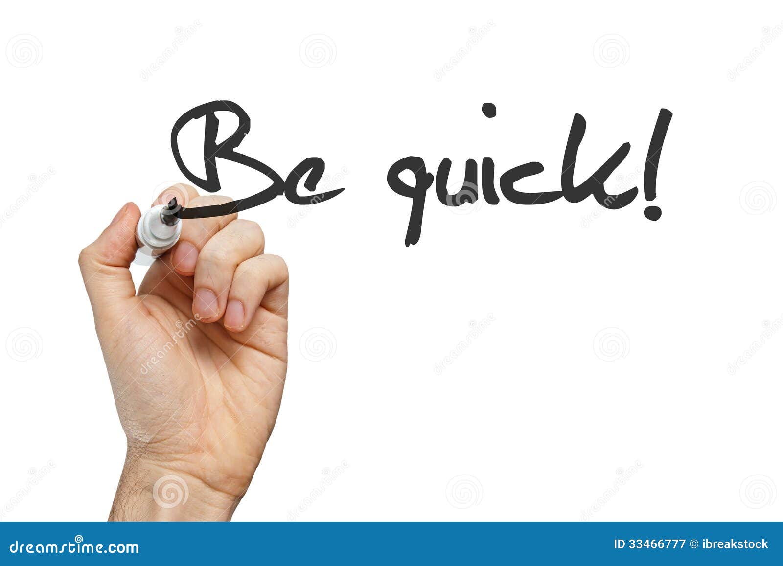 Be quick handwritten stock illustration. Illustration of point - 33466777