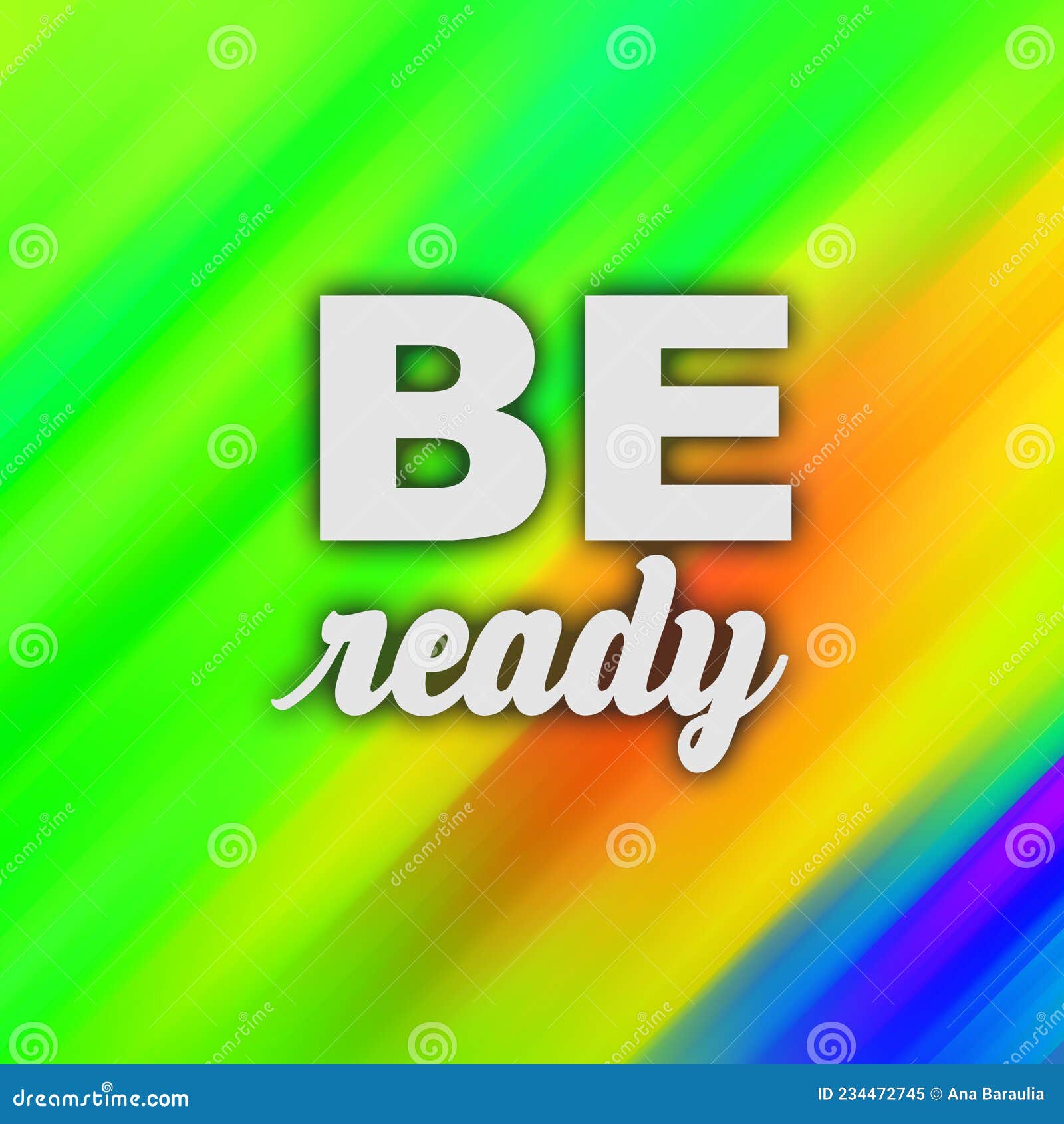 Be Ready Conceptual Words on Abstract Motion Background. Square Layout ...