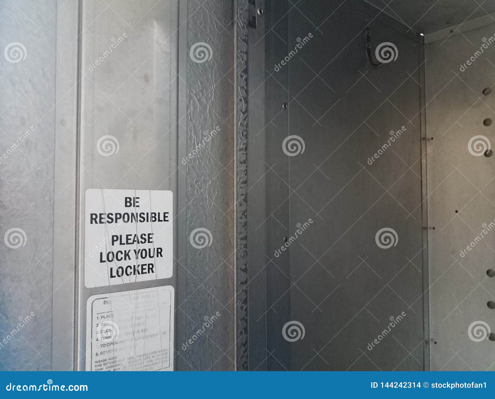 Be Responsible Please Lock Your Locker Sign Stock Photo - Image of sign ...