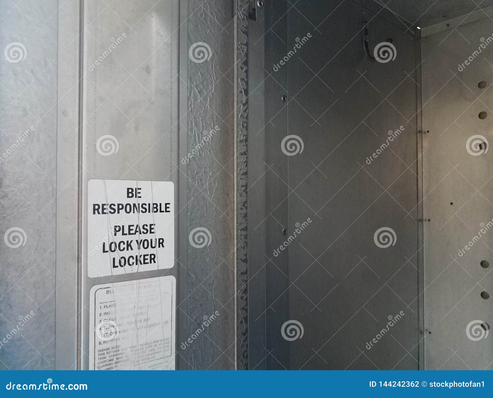 Be Responsible Please Lock Your Locker Sign Stock Photo - Image of ...
