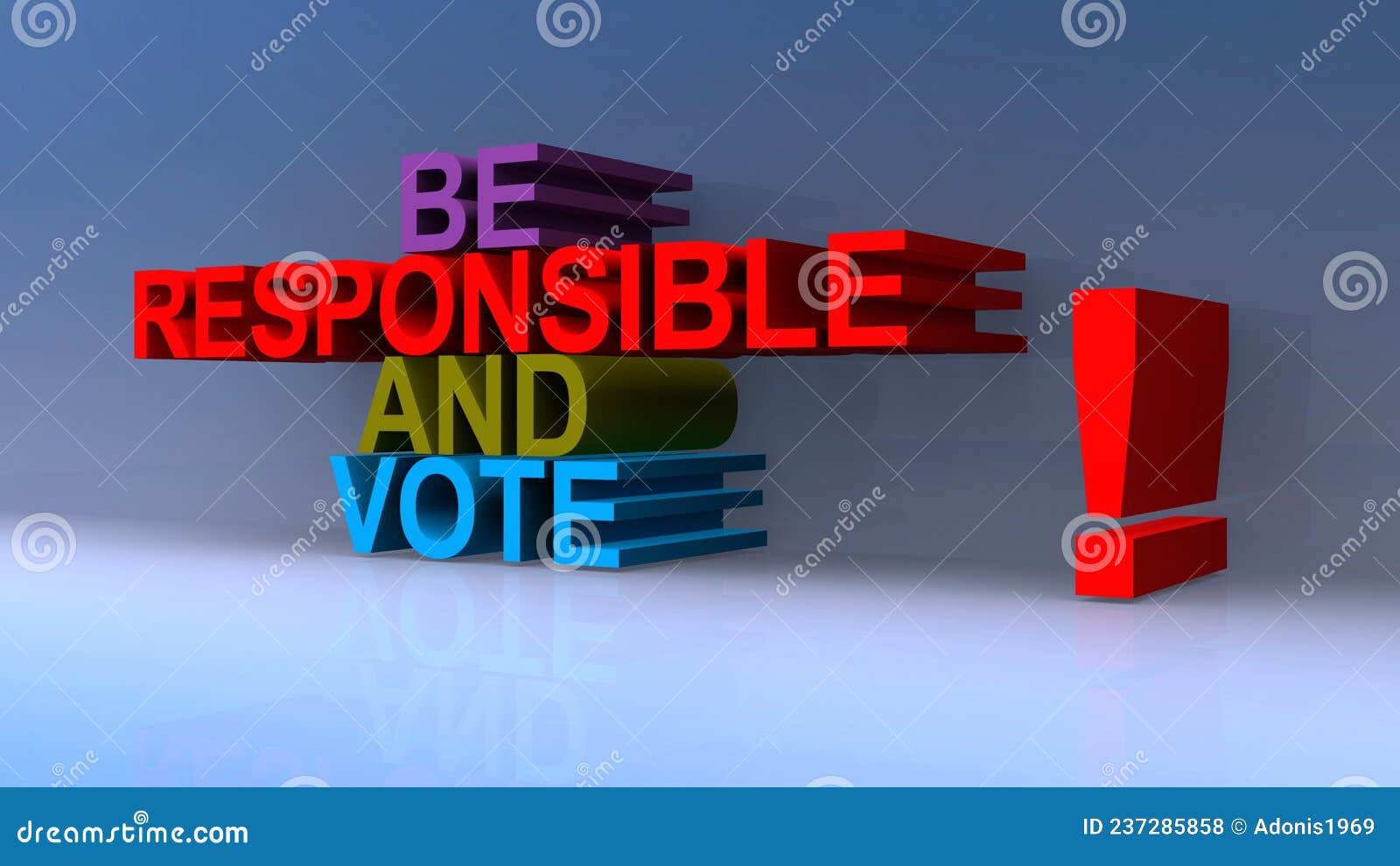 Be Responsible and Vote on Blue Stock Illustration - Illustration of ...