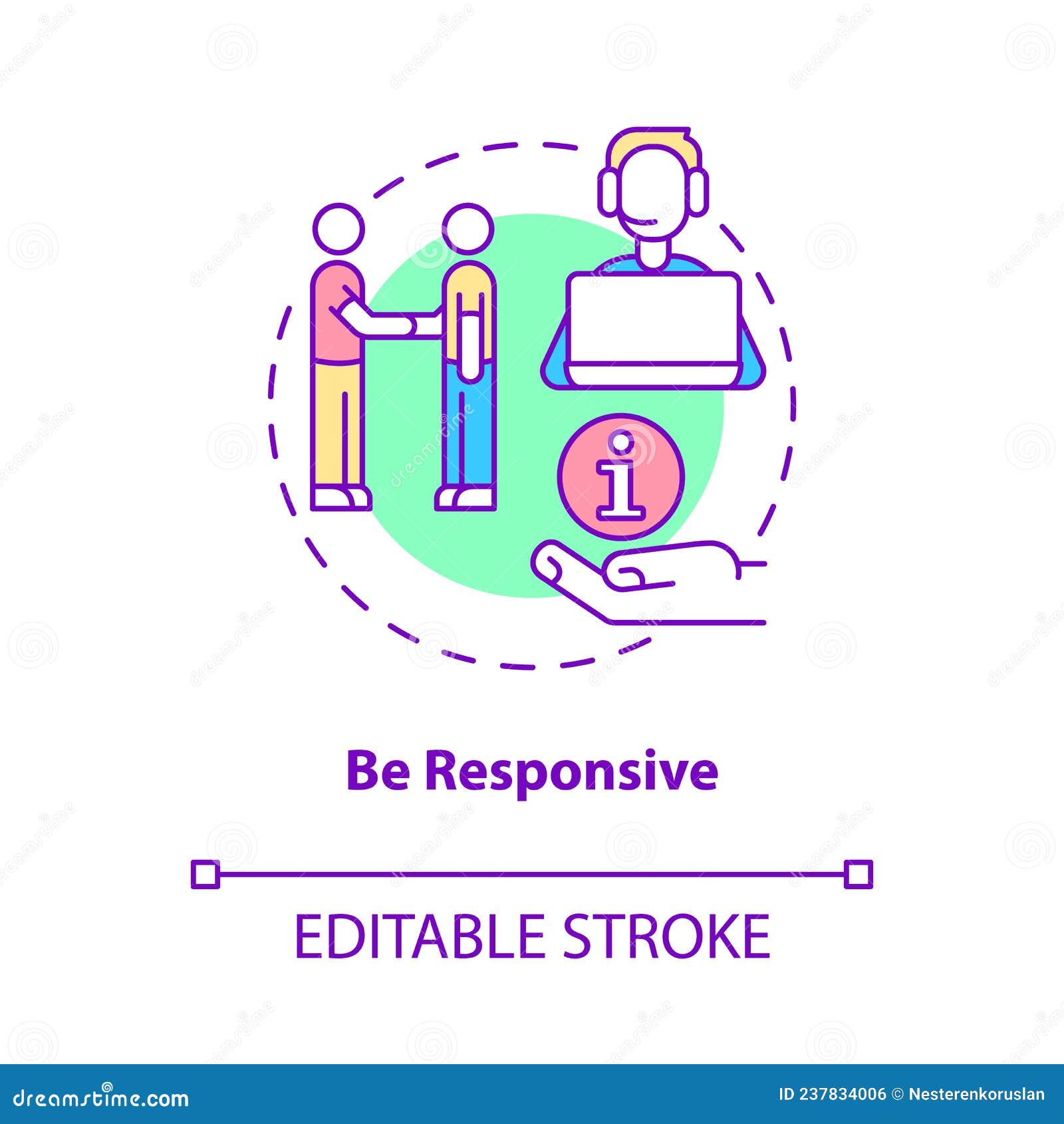 Be responsive concept icon stock vector. Illustration of vector - 237834006