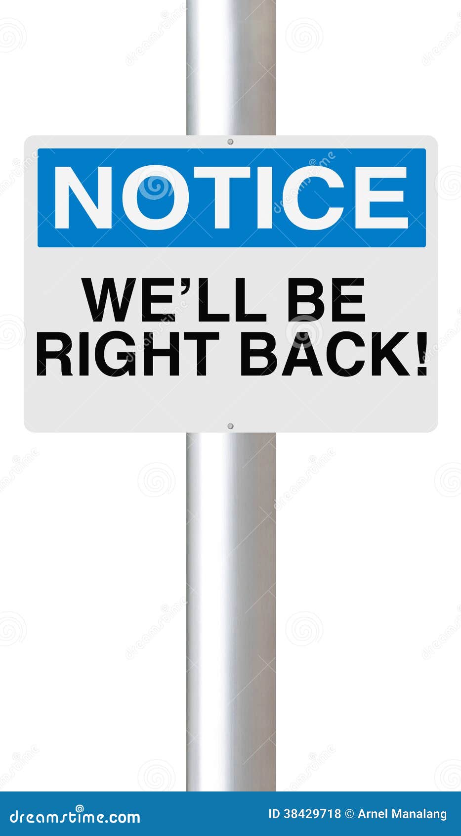 Be Right Back stock photo. Image of white, background - 38429718