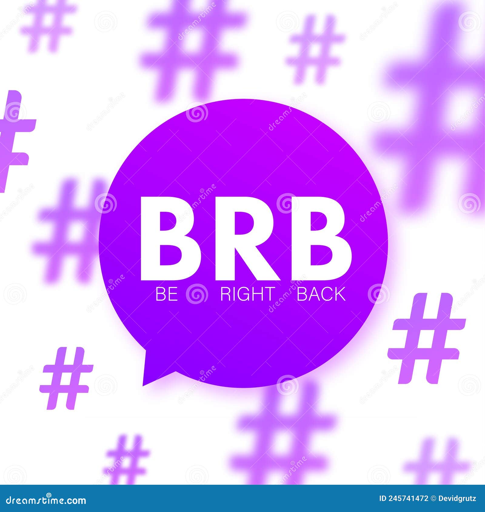 Be Right Back, BRB Message. Design Element. Vector Stock Illustration ...