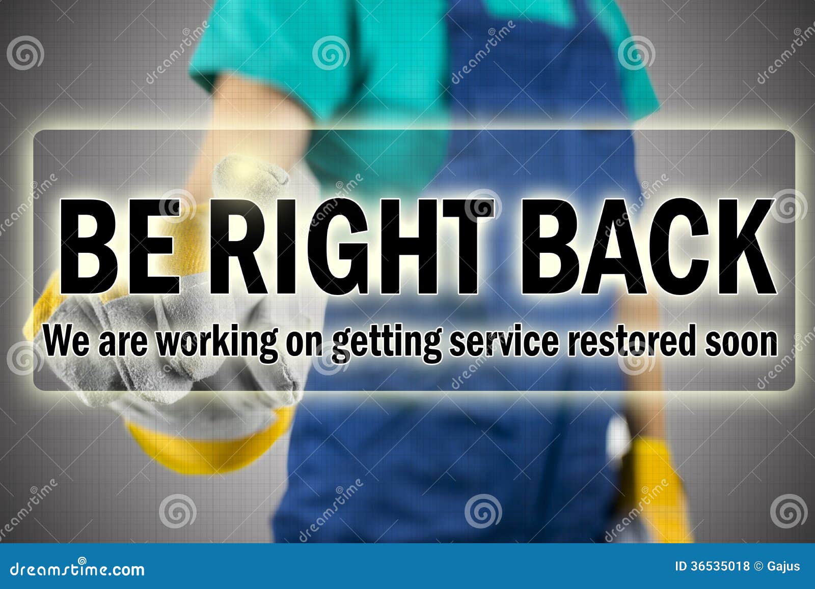 Be Right Back - ISP Interruption Message Stock Photo - Image of ...