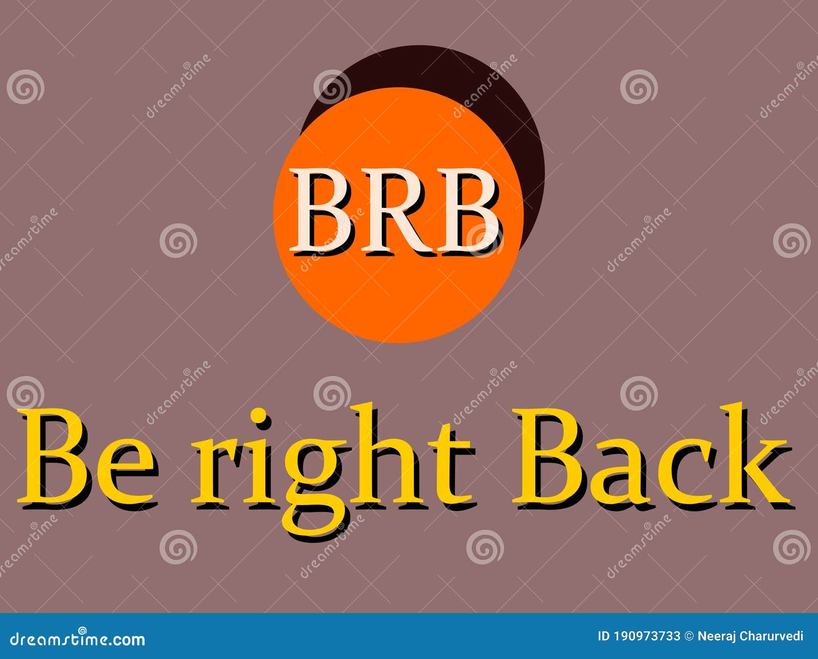 Be Right Back Sentence Made with Logical Logo Art Pattern Stock Vector ...