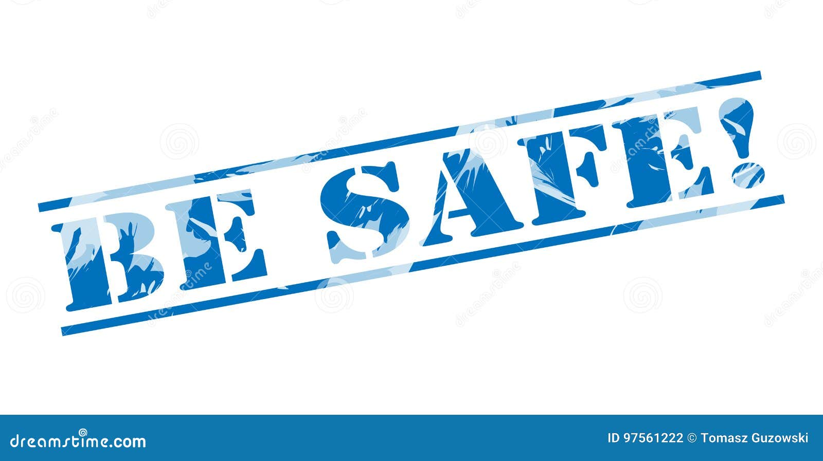 Be safe blue stamp stock illustration. Illustration of watermark - 97561222