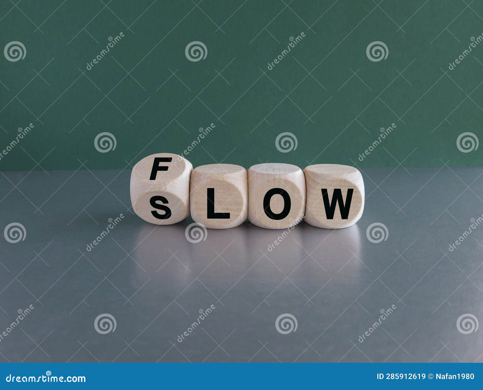 Be Slow or in the Flow. Turned a Cube and Changes the Word Slow To Flow ...