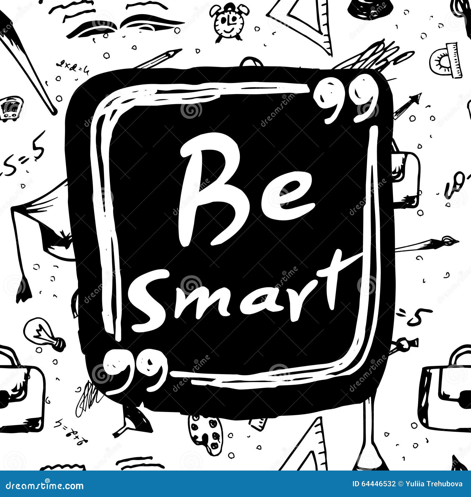 Be Smart. Hand Lettered Phrase. Card with Handmade Typographic Art ...