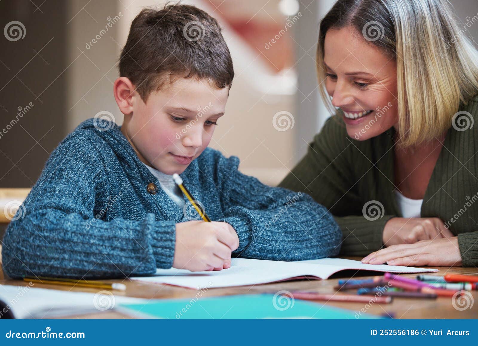 Be a Source of Support for Your Children. a Woman Helping Her Son with ...