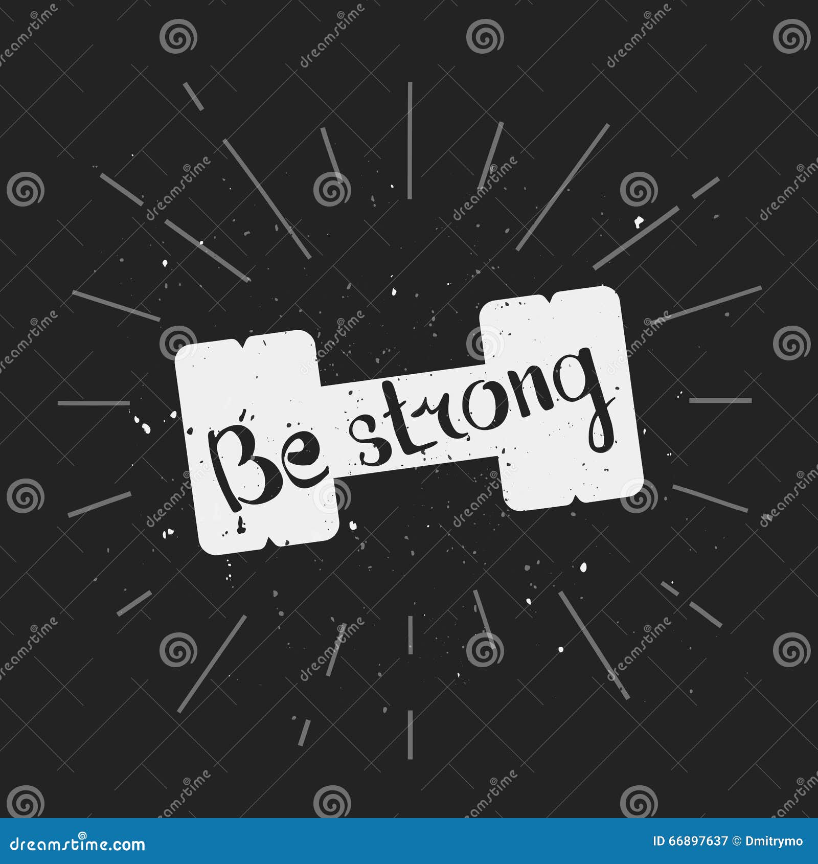 Be Strong. Hand Lettering Quote Stock Vector - Illustration of ...