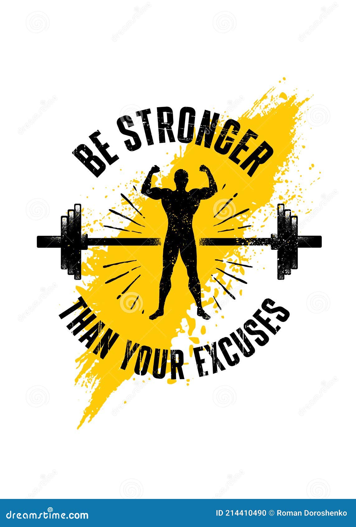 Be Stronger Than Your Excuses Gym Typography Inspiring Workout