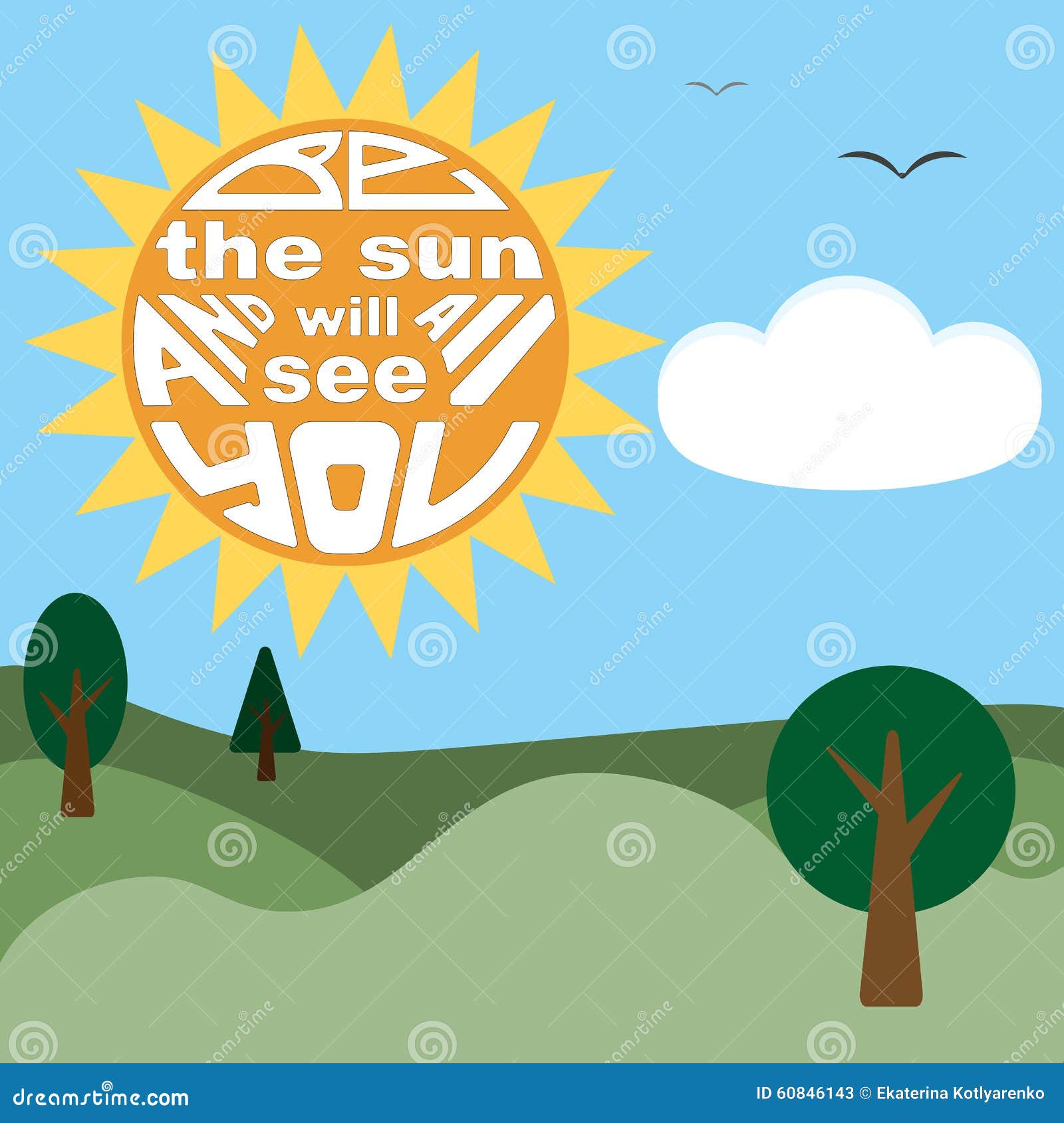 Be the Sun and All Will See You. Lettering Stock Vector - Illustration ...