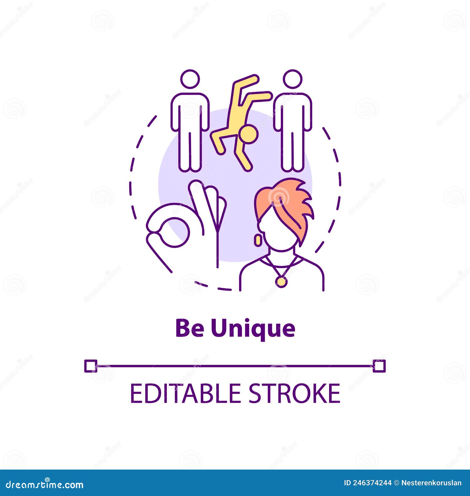 Be unique concept icon stock vector. Illustration of psychology - 246374244