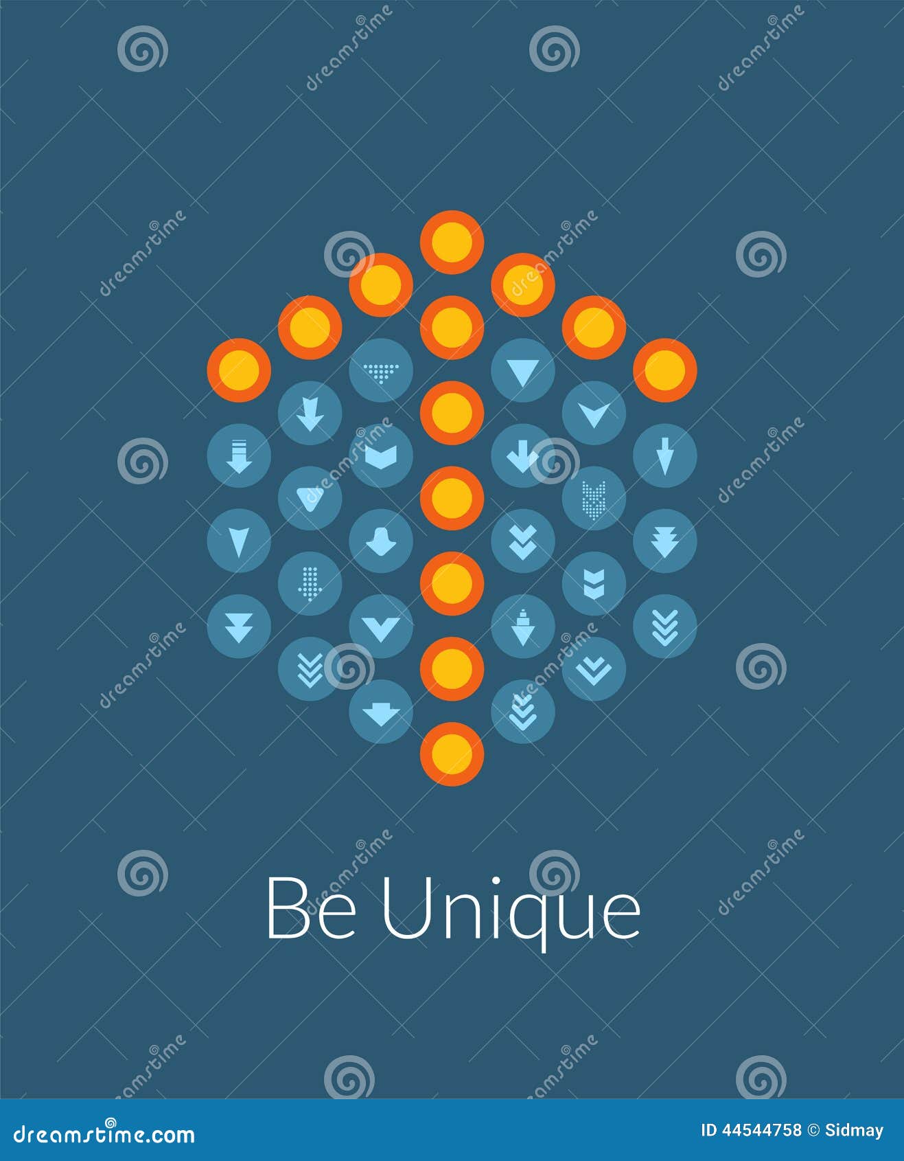 Be Unique Flat Design Vector Illustration Concept Stock Vector ...