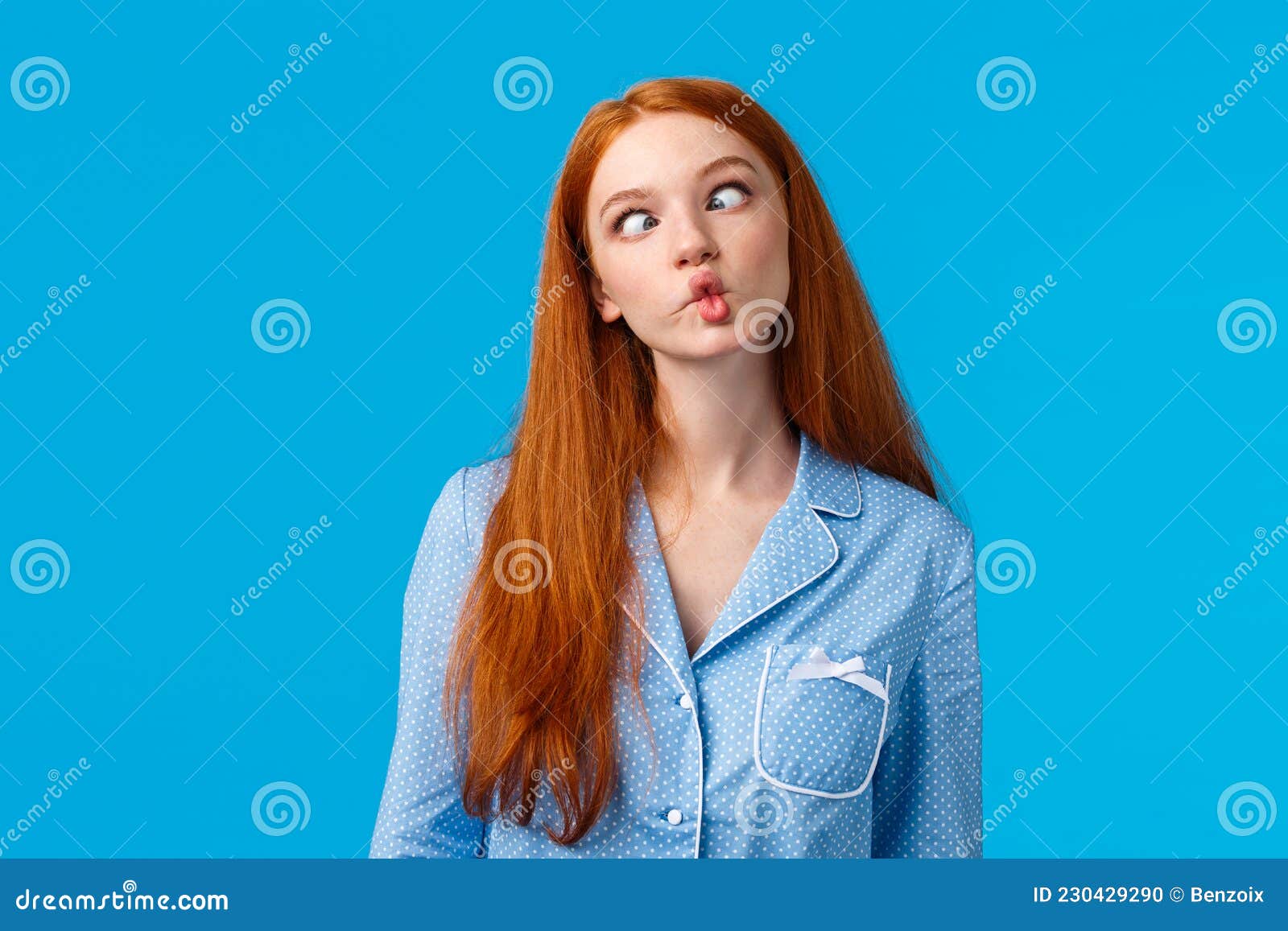 Be Unusual Carefree And Funny Cute Redhead Teenage Girl Fooling Around