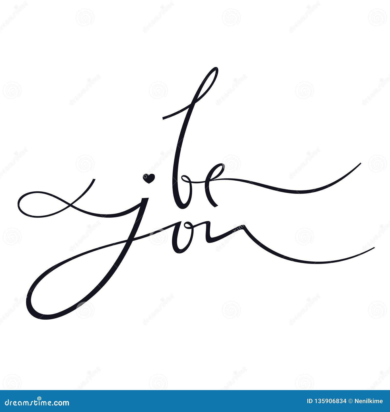 Be You Hand Lettering Heart Vector Illustration Isolated Object Stock ...