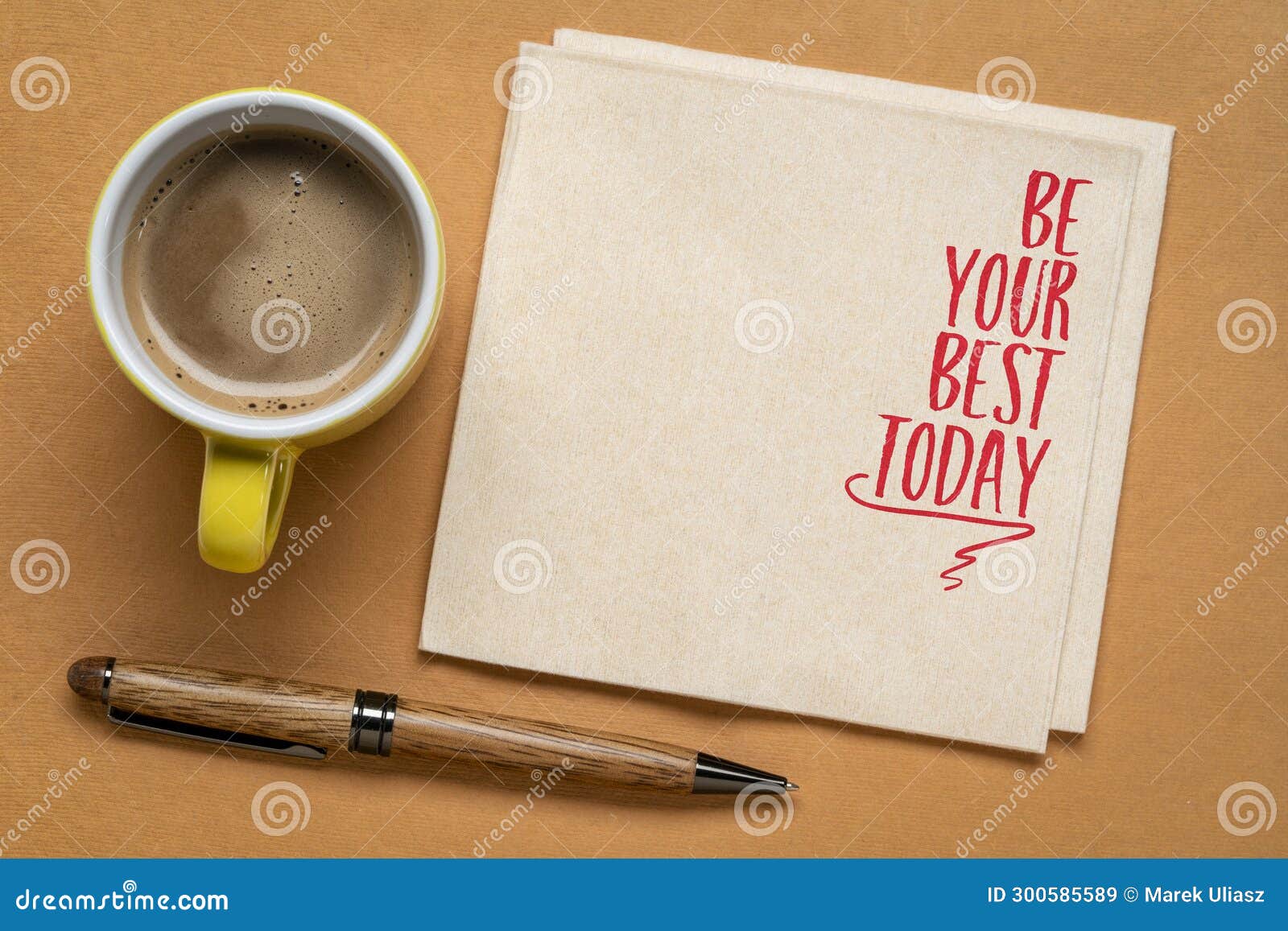 Be Your Best Today - Inspirational Note on a Napkin, Mindset and ...