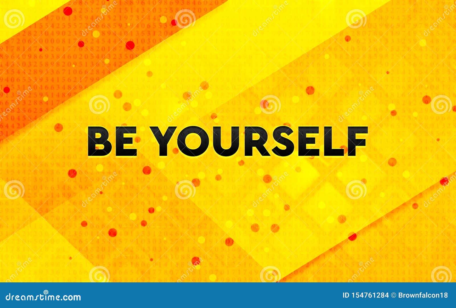 Be Yourself Abstract Digital Banner Yellow Background Stock ...