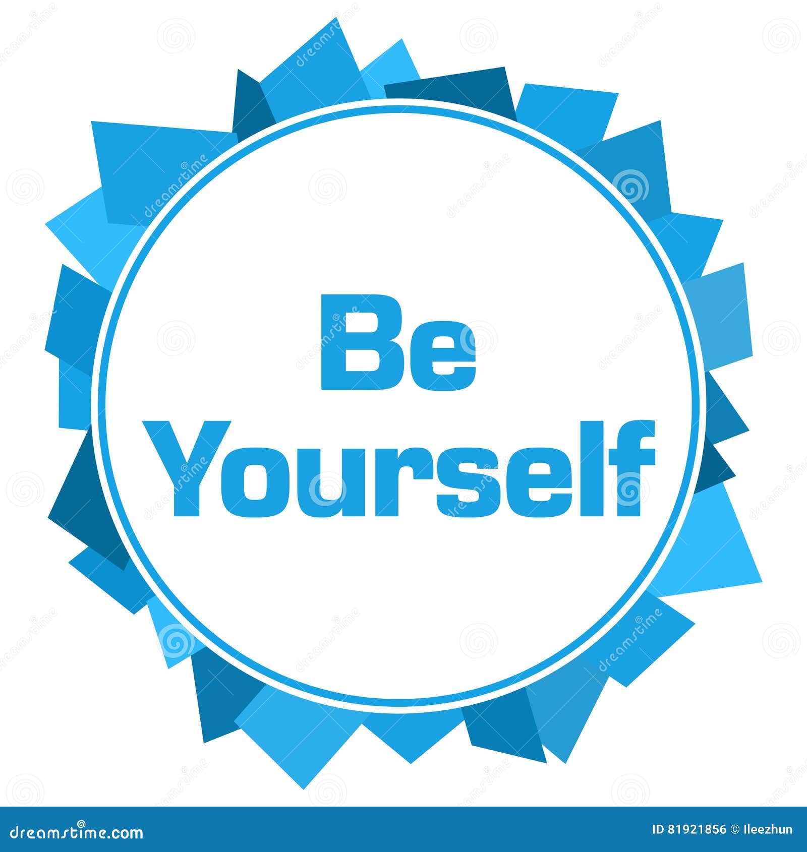 Be Yourself Blue Random Shapes Circle Stock Illustration - Illustration ...