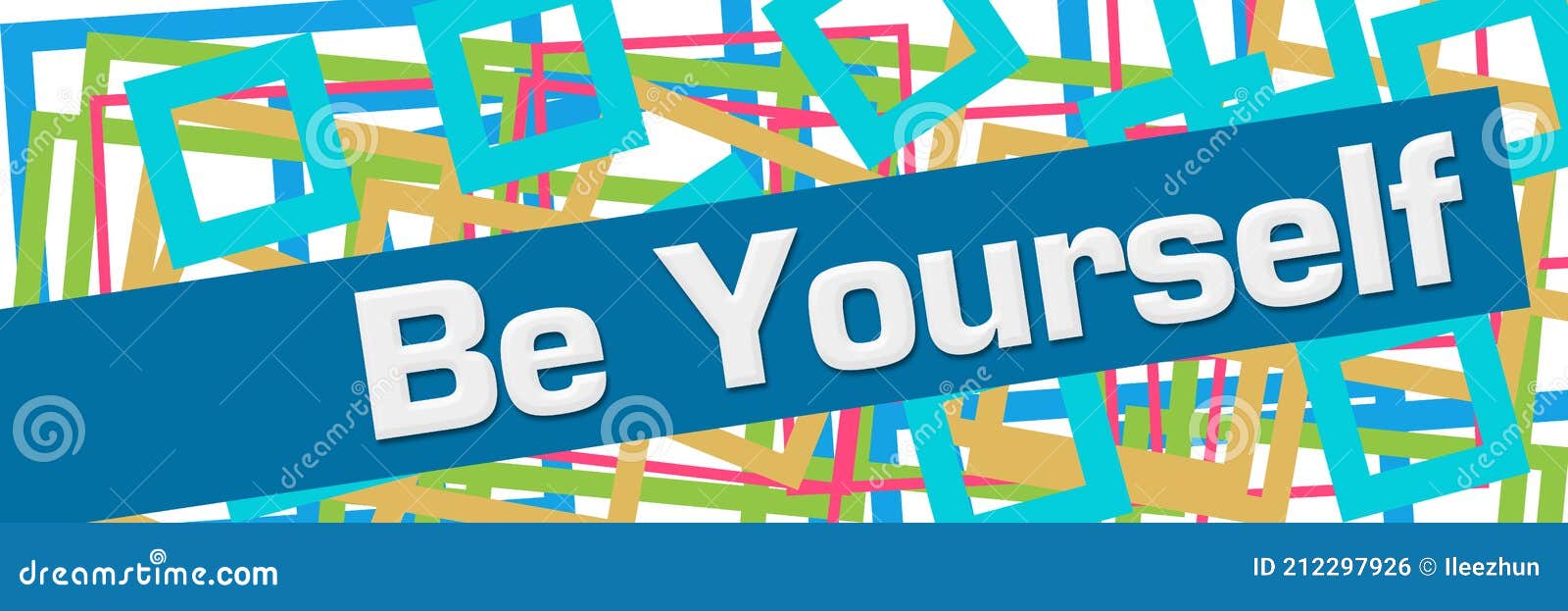Be Yourself Colorful Random Borders Stock Illustration - Illustration ...