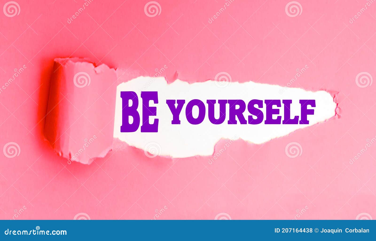 Be Yourself Slogan on Torn Orange Paper, Motivational and Self-esteem ...