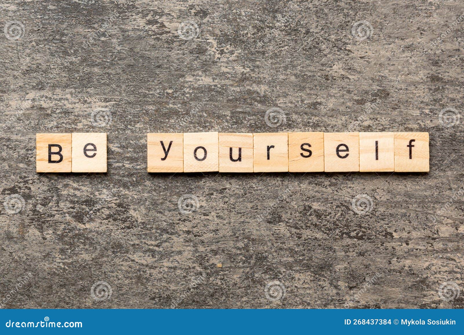 Be Yourself Word Written on Wood Block. Be Yourself Text on Table ...