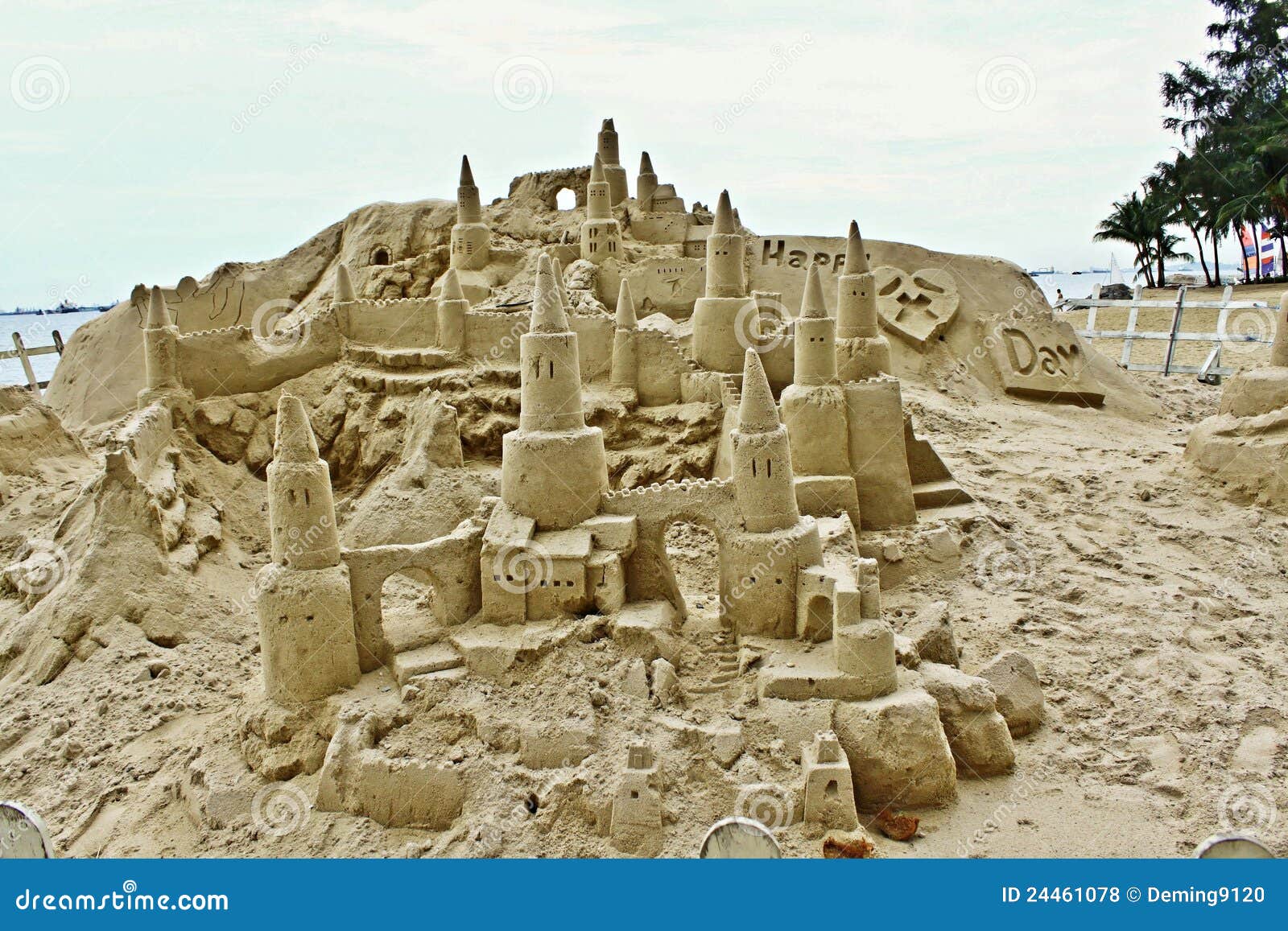 Large sandcastle stock photo. Image of detail, artwork - 24461078