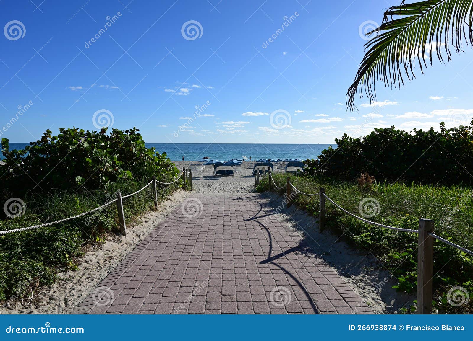 Beach Access Path on South Beach in Miami Beach, Florida Stock Photo ...
