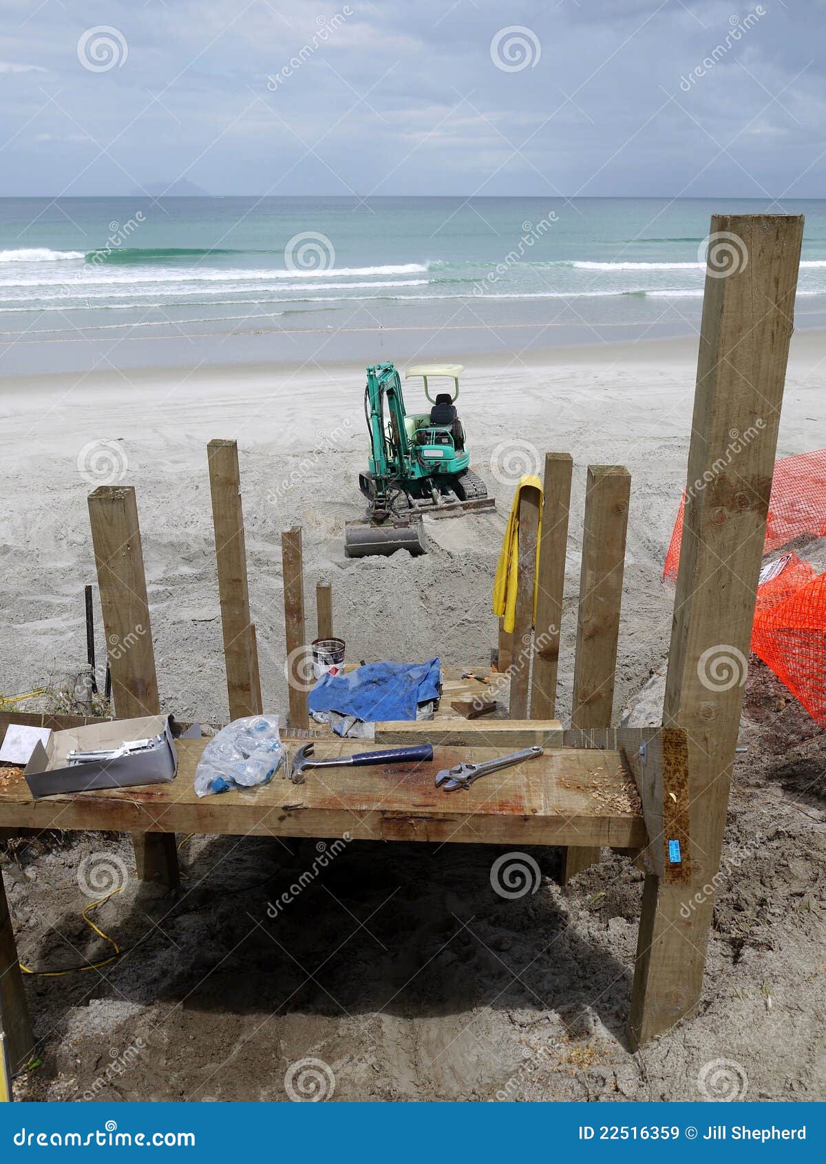 Beach: Access Steps Construction Stock Image - Image of construction ...