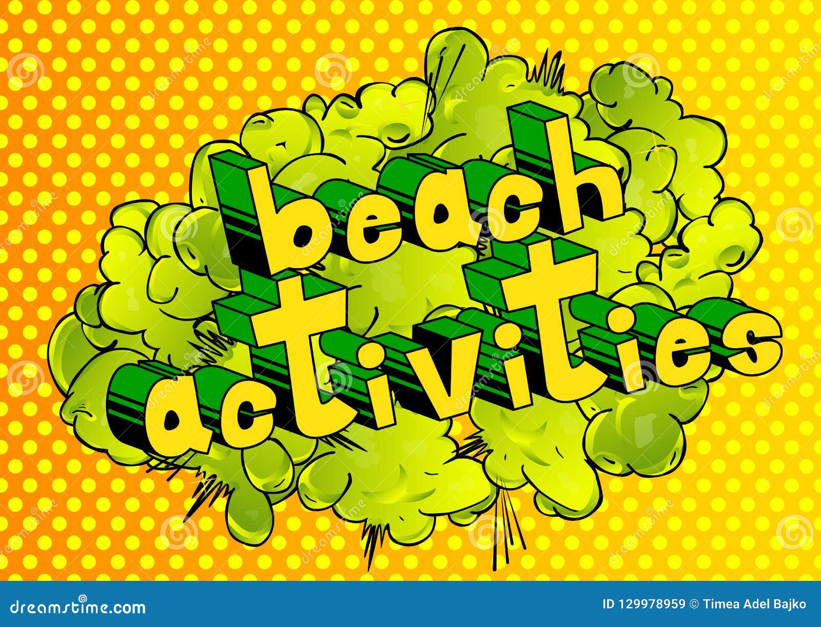Beach Activities - Comic Book Style Words. Stock Vector - Illustration ...
