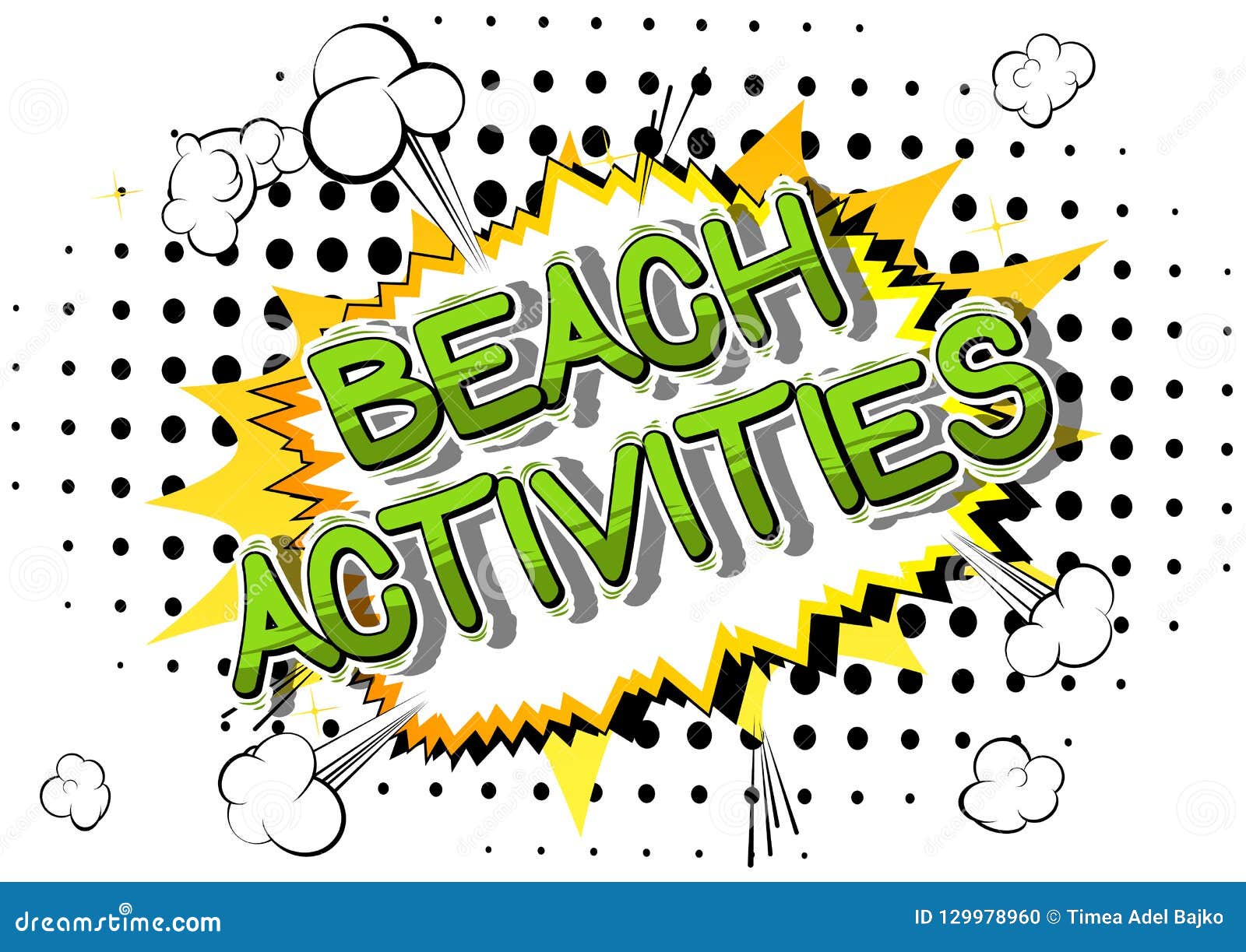 Beach Activities - Comic Book Style Words. Stock Vector - Illustration ...