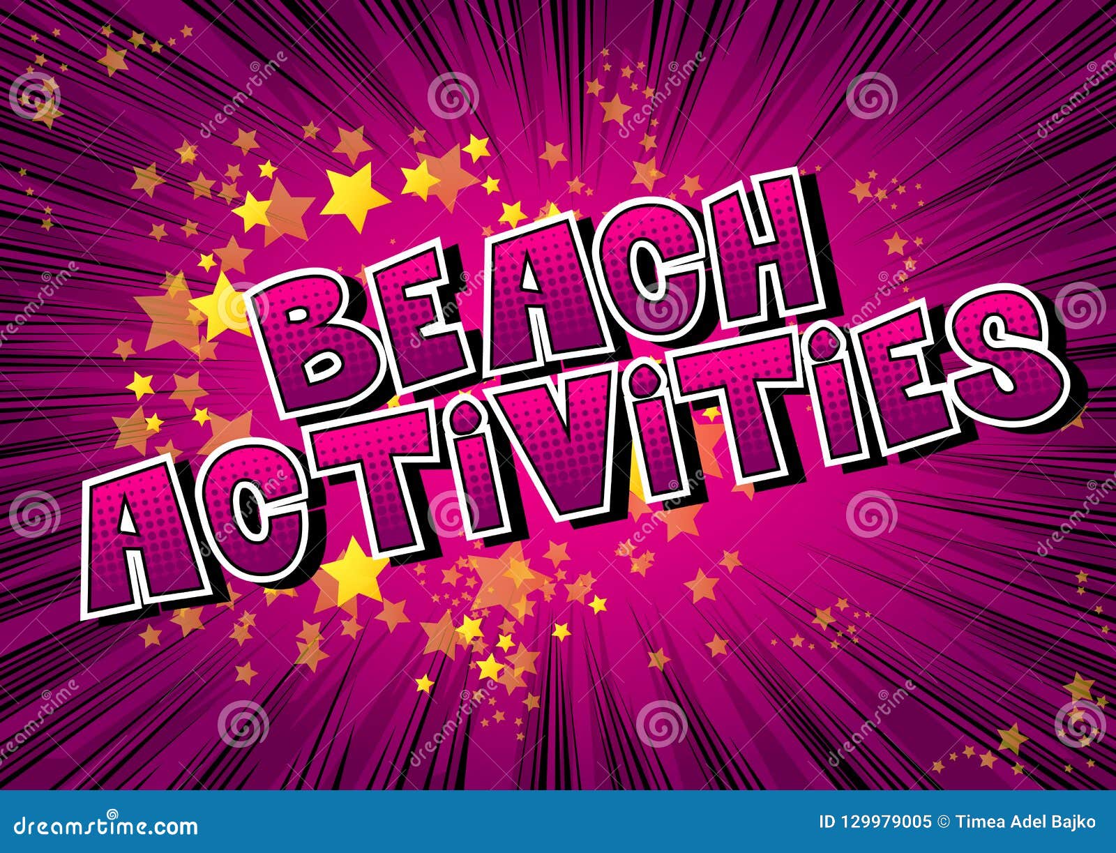 Beach Activities - Comic Book Style Words. Stock Vector - Illustration ...