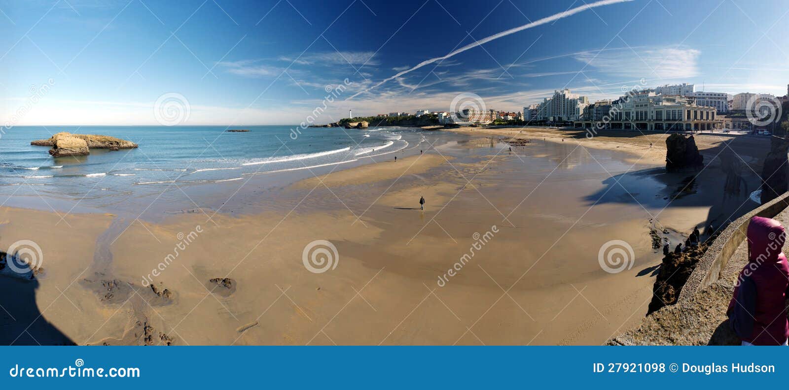 Beach Activity during Low Tide at Biarritz Stock Photo - Image of ...