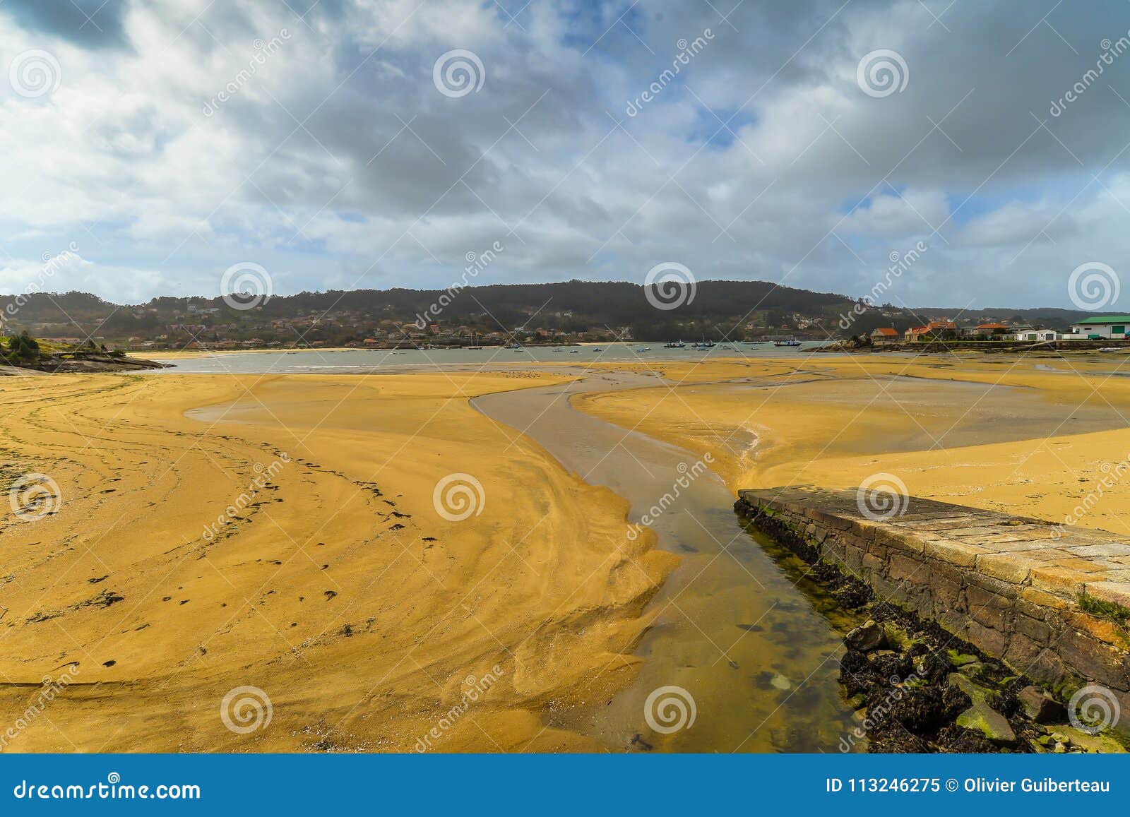 The beach in Aldan - Spain stock image. Image of galician - 113246275