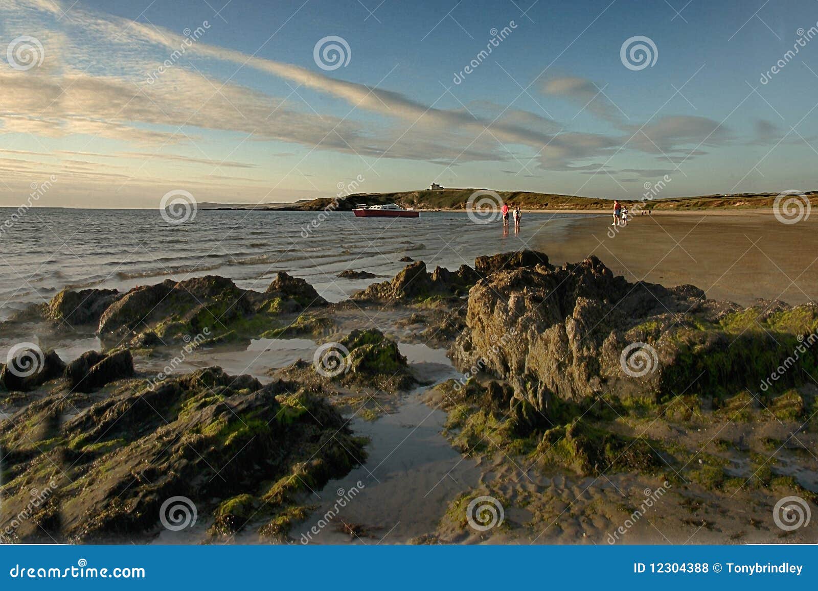 A Beach on Anglesey stock photo. Image of people, landscape - 12304388