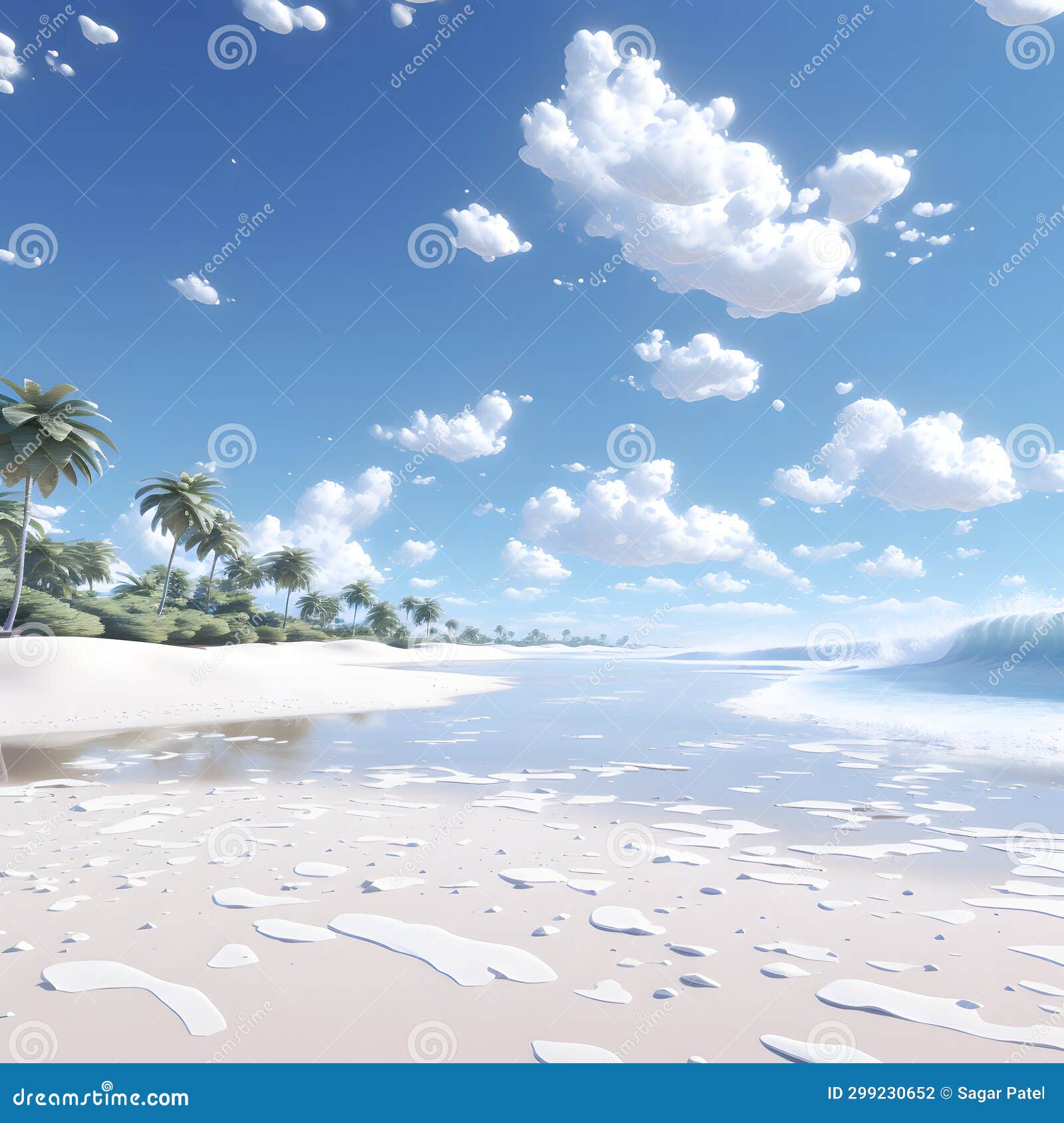 Beach Animation Beach in the the Style of Animation Stock Illustration ...