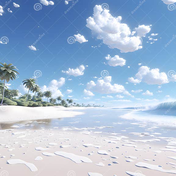Beach Animation Beach in the the Style of Animation Stock Illustration ...