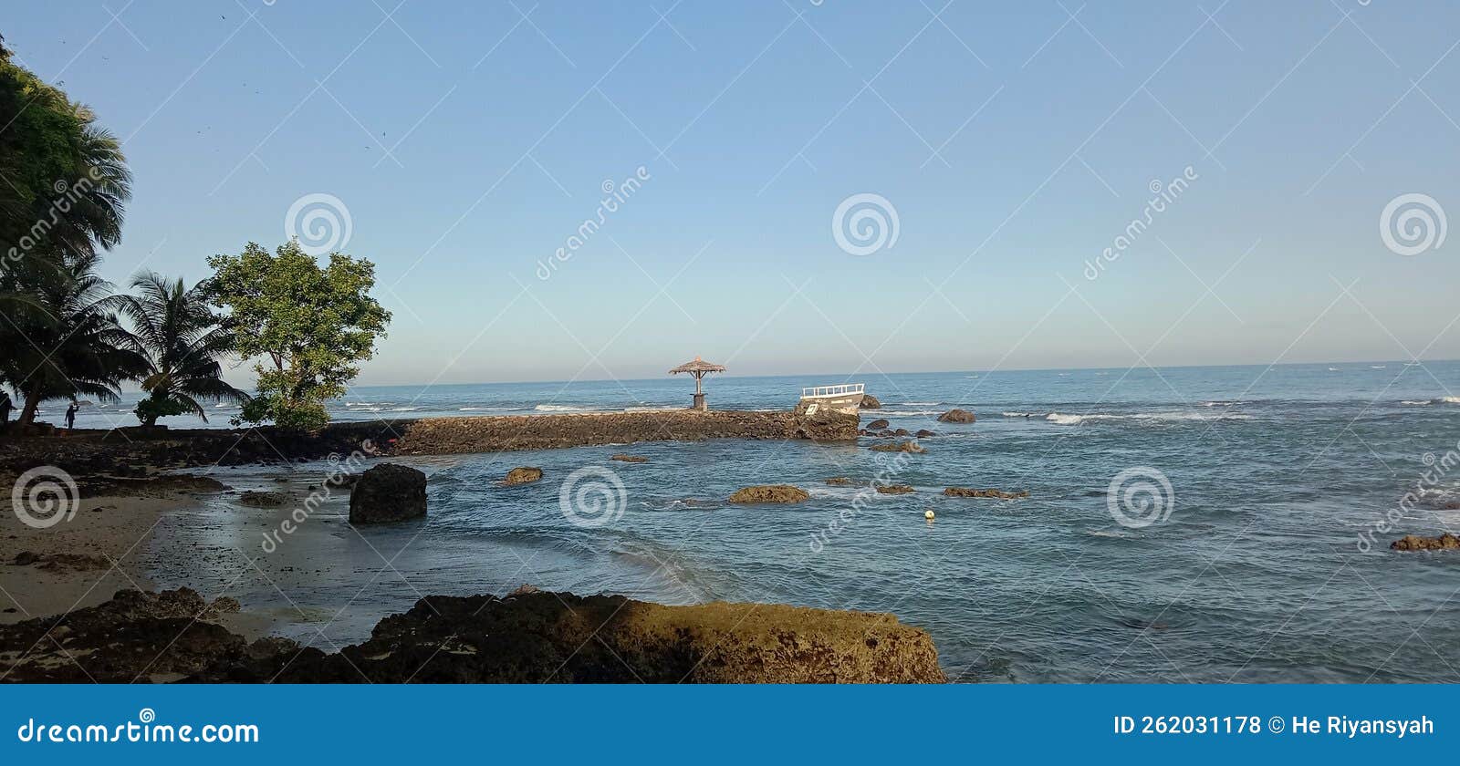Beach in Anyer stock photo. Image of cliff, water, terrain - 262031178