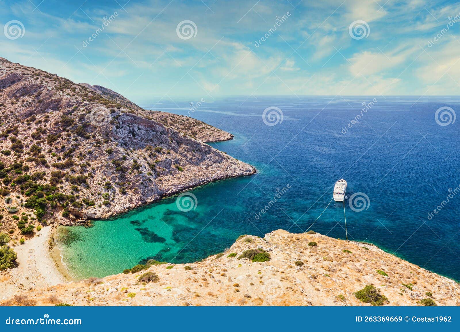 The Beach Armeos in Syros, Greece Stock Image - Image of natural ...