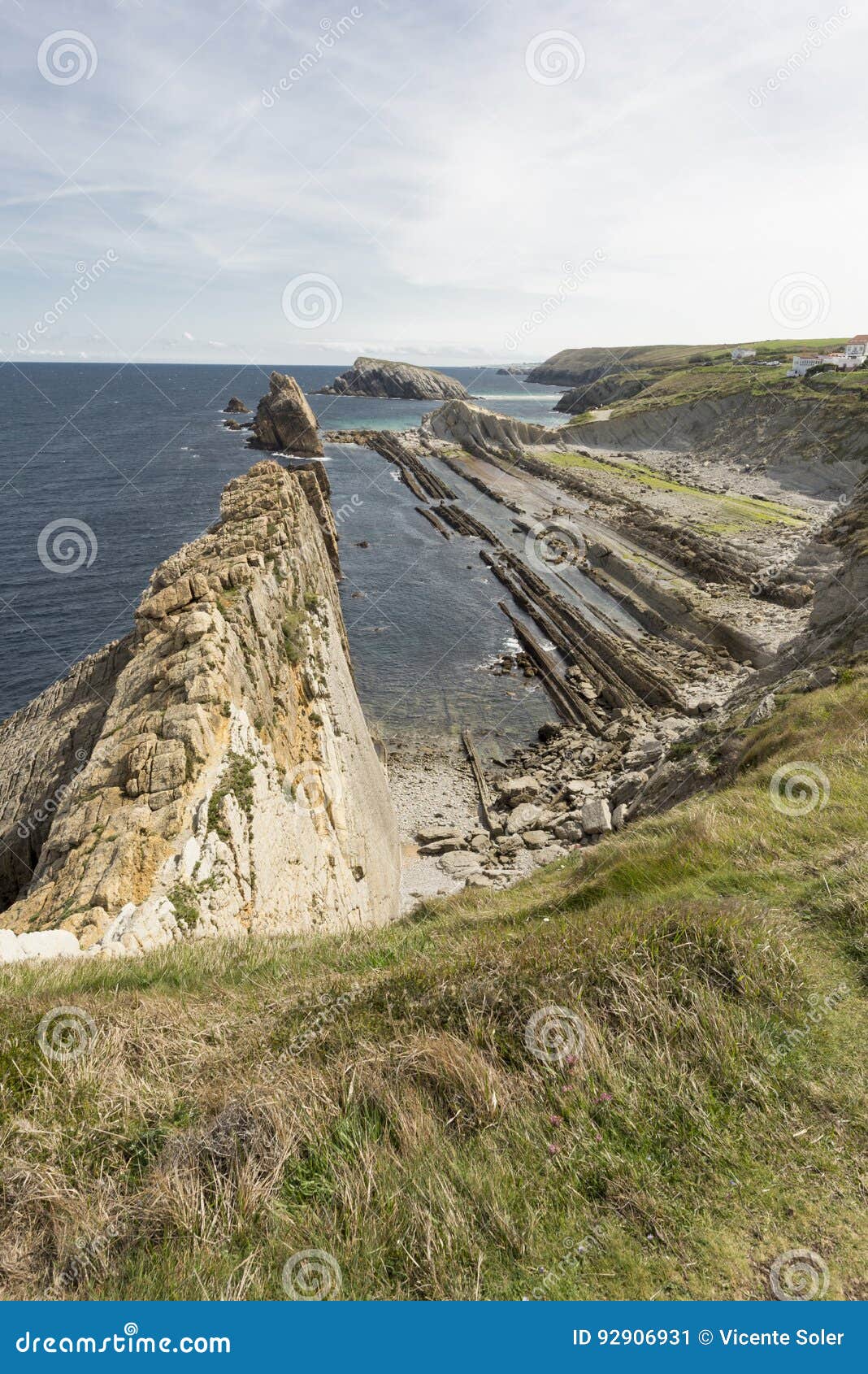 The beach of Arnia stock image. Image of scenic, water - 92906931